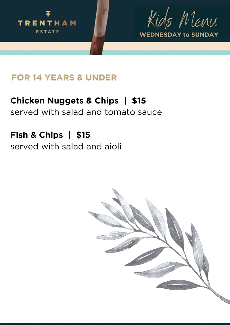 Trentham Estate Restaurant | MENU | A La Carte Riverside Dining