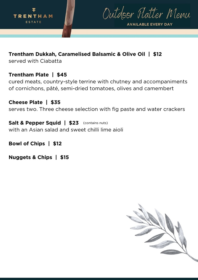 Trentham Estate Restaurant | MENU | Local Artisan Food Producers
